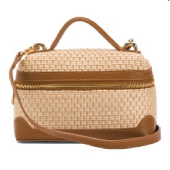 cheval | Bags | Cheval Small Leather Straw East West Crossbody Cuoio ...